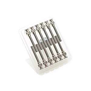 Dispense All - 12 Pack - 10 Gauge 1 Inch All Metal Blunt Tipped Dispensing Needle, Stainless Steel, Luer Lock | Refill Cartridges and Transfer Viscous Liquids Oils Glycerin Distillate Epoxy Adhesive