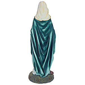 Design Toscano Virgin Mary the Blessed Mother of the Immaculate Conception Religious Garden Statue, 23 Inch, Polyresin, Full Color