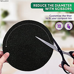 Activated Charcoal Filter Kitchen Compost Bin - 12Pcs Replacement Charcoal Filters Countertop Compost Bucket for Kitchen Countertop - Garbage Pail Odor Control Activated Carbon Adsorption Refill Set
