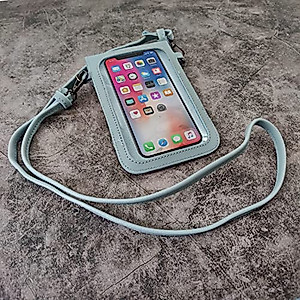 LLJIUJIU Demon Slayer Hashibira Inosuke Cell Phone Purse Small Crossbody Bag Mini Cell Phone Pouch Shoulder Bag Grey