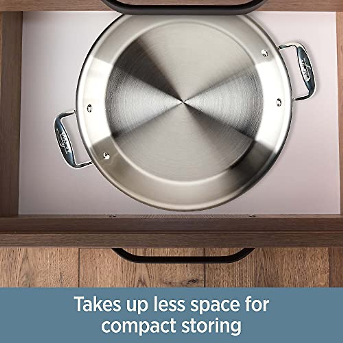 All-Clad D3 3-Ply Stainless Steel Universal Pan with Lid 3 Quart Induction Oven Broiler Safe 600F Pots and Pans, Cookware Silver