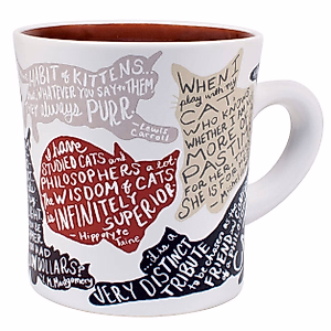 Literary Cat Mug - Kitten Quotes From Famous Writers Authors and Other Feline Lovers - Comes in a Fun Gift Box