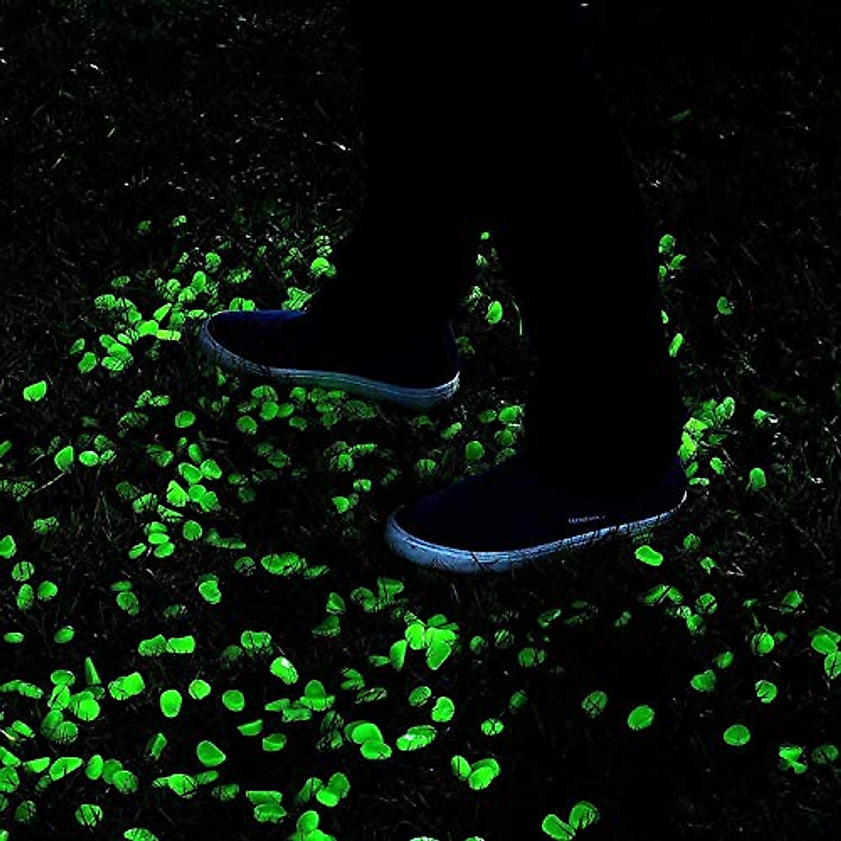 Ebliiny 500 Pcs Glow in The Dark Garden Pebbles, Gardening Luminous Glow Stones Outdoor Decor Glowing Water Fish Tank Gravel (Green)