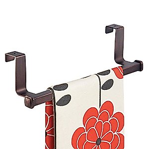 iDesign Marcel Steel Over-the-Cabinet Towel Bar - 9.7" x 2.4" x 5.6", Bronze