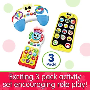 The Learning Journey Early Learning - On The Go Activity Set (3 Pack) Phone, Remote, and Controller - Baby Remote Control Toy for Boys & Girls Ages 3 Months and Up - Award Winning Toys