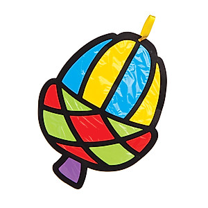 Baker Ross AW854 Leaf Stained Glass Ornament Kits - Pack Of 6, Fall And Winter Arts And Crafts, Kids Fall Craft Kits