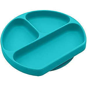 Silikong Suction Plate for Toddlers | BPA Free, 100% Food-Grade Silicone | Microwave, Dishwasher and Oven Safe | Stay Put Divided Baby Feeding Bowls and Dishes for Kids and Infants