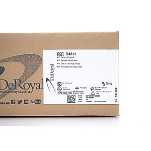 DeRoyal D4511 Safety Scalpel, Size #11, Sterile, Pack of 50