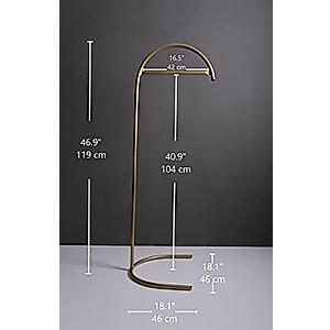 VEGAINDOOR Half Moon Metal Clothes Rack Strong Garment Rack, Industrial Clothing Rack,Heavy Duty Clothes Rack,Portable Clothing Rack Hanging Clothes Rack for Small Spaces and Rooms Gold
