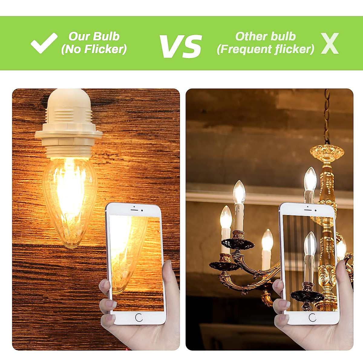 ROMANJOY F15 4W LED Light Bulbs, LED Porch Light Bulbs, E26 Medium Base, Dimmable 2700K Warm White LED Post Bulb 40w Equivalent, Outdoor Decorative Chandelier Lantern Lamp, 4-Pack…