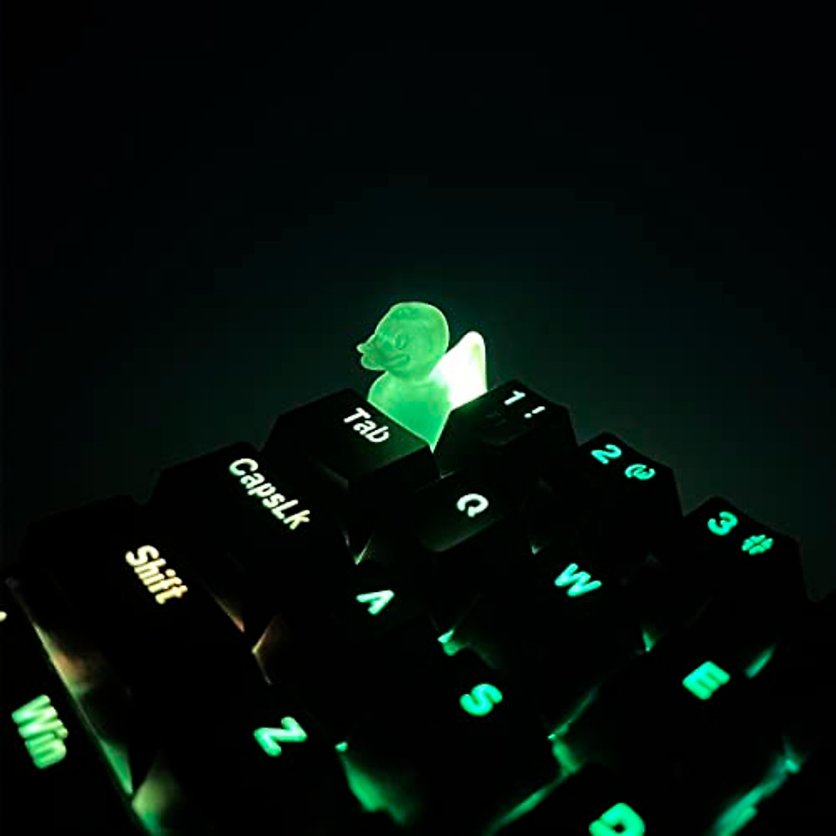 Custom Keycap for Mechanical Gaming Keyboard - Design Cute Duck Transparent- Artisan Cherry MX Made in Resin with Universal Compatibility - Unique Gift Idea