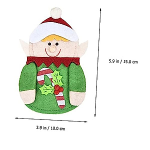 Abaodam 18 Pcs Cute Elf Girl and Fork Set Christmas Utensil Holder Santa Ornament Cutter Fork Cover Christmas Forks Bag Christmas Ornament Christmas Tableware Bag Candy Bag Variety