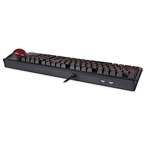 Perixx Periboard-322 Wired Mechanical Trackball Keyboard with 2 Hubs, 2.17 Inch Large Trackball, RGB Backlit Design, US English Layout (PB-322BUS-11577)