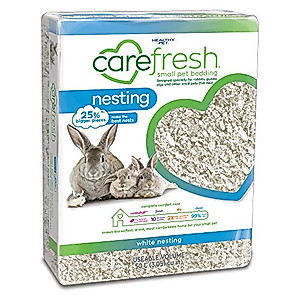 Carefresh 99% Dust-Free White Natural Paper Nesting Small Pet Bedding with Odor Control, 50 L