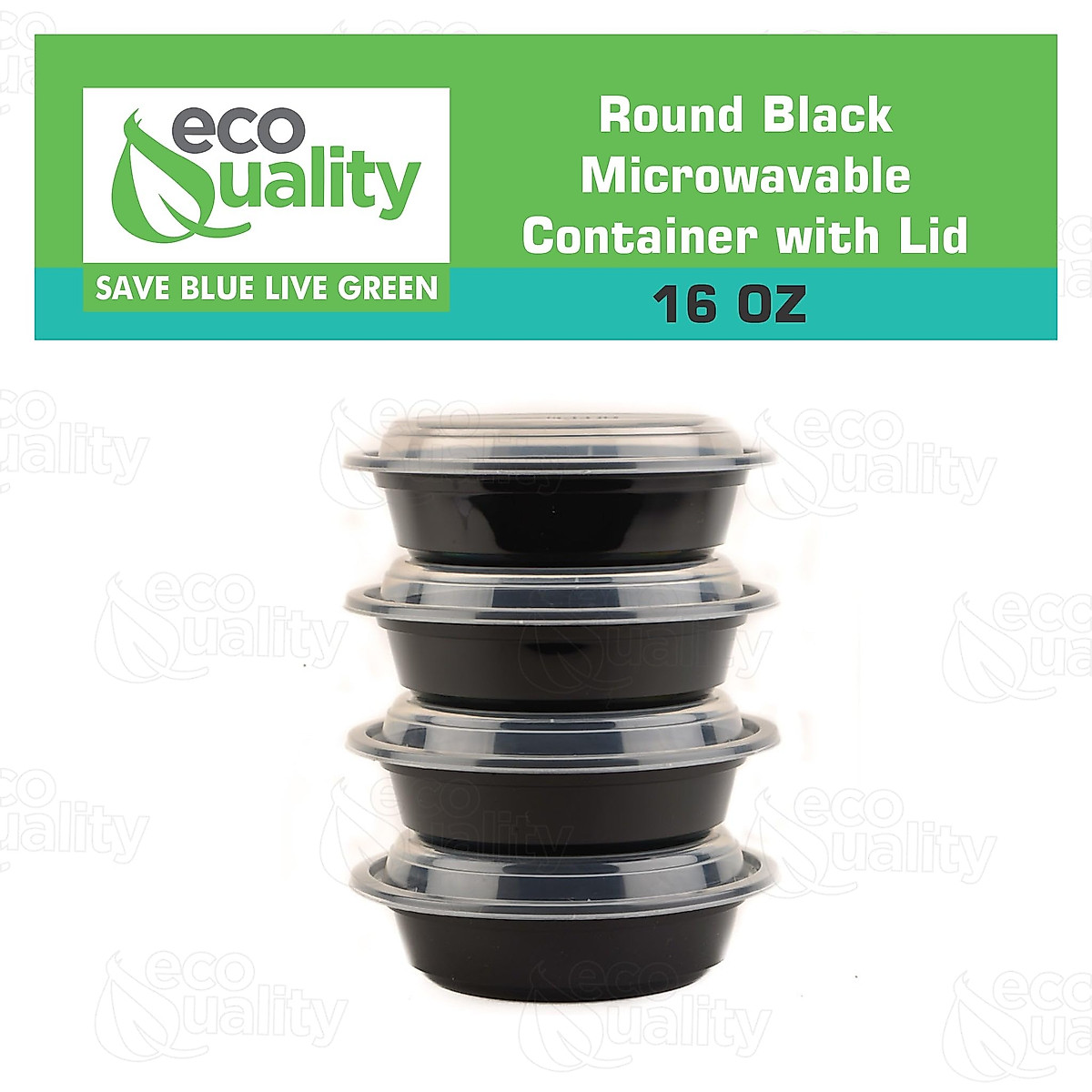 16 oz - 75 Count - Round Microwaveable Plastic Meal Prep Containers with Lids - Food Storage Container - Certified BPA-Free, Stackable, Reusable Microwave, Dishwasher, Freezer Safe, Disposable (Black)