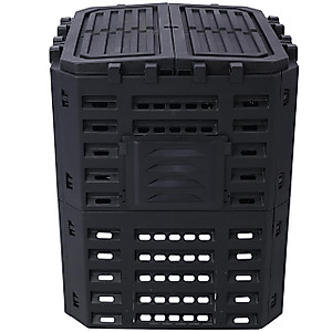 Tomkate Outdoor Compost Bin, 90 Gallons (340L) Large Garden Compost Bin with Top Lid and Bottom Door, BPA Free Material, Easy Assembling, Lightweight, Fast Creation of Fertile Soil