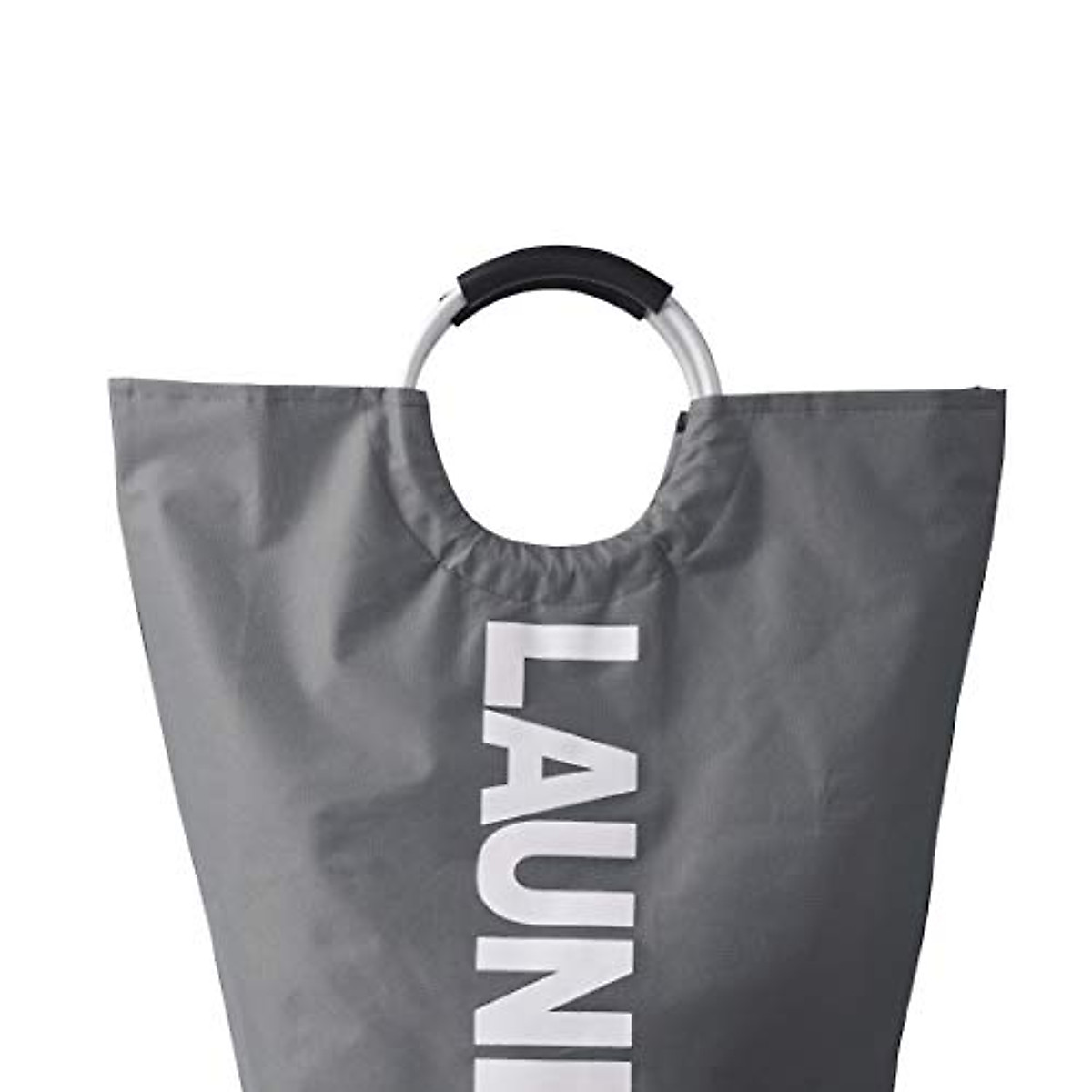 82L Large Thicken Laundry Basket Collapsible Fabric Laundry Hamper Foldable Heavy Duty Clothes Bag Portable Washing Bin Waterproof Cloth Hampers Storage with Durable Aluminum Handles (Dark Gray)