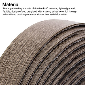 uxcell Edge Banding, 3/4 inch x 9.84ft Pre-Glued Wood Veneer Edging Iron-on Flexible Edge Banding for Cabinet Repair Furniture Restoration, Brown