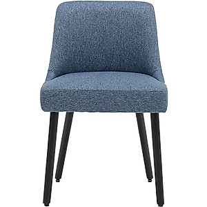 MINCETA Dining Chair,Morden Wood Leg Upholstered Kitchen Chair Set of 2,Performance Fabric in Navy