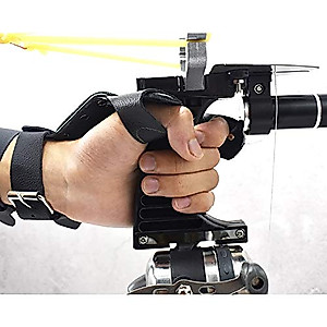 Koo Professional Fishing Slingshot Set Powerful Full Fishing Catapult Outdoor Shooting Hunting Tool Fishing Reel + Darts+Handguard (A)