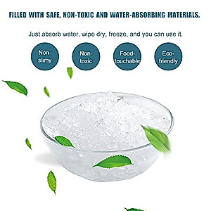 Small Dry Ice Pack Sheets for Shipping Frozen Food - 25 Freezer Ice Sheets for Coolers, Lunch Bags, Food, Camping Outdoor - Re-freezable Absorbent Water Refrigerant Pack - 4.7" x 3.3''