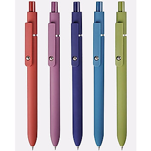 sencoo 5 pack Blue Gel Pens Quick Dry Ink Pens Fine Point Retractable Roller Ball Pens 0.5 mm Smooth Writing Pens Cute Pens Aesthetic pens for School Office Home Diary Gift Pens (Blue)