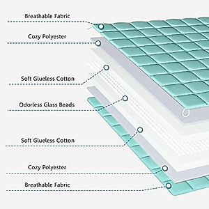 Giantex Weighted Blanket with Duvet Covers, Hot and Cold Duvet Cover Set, 60" x 80" | 15lbs, Cozy Heavy Blanket with Premium Glass Beads, Weighted Blanket for Hot and Cold Sleepers (Green)