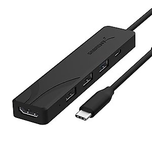 SABRENT USB C Hub, 5-in-1 USB C Multi-Port Dongle with 4K HDMI to USB C, USB to HDMI Adapter, 100W Power Delivery, 1 USB 3.0 & 2 USB 2.0 Ports, For MacBook Pro, USB C Laptops, Type-C Devices (HB-TC5P)