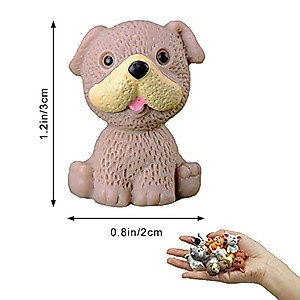 12 Pieces Resin Fairy Garden Animals, Fairy Garden Accessories, Micro Landscape Kit, Miniature Figurines, for Garden DIY, Dollhouse Decoration, Plant House Decor (Dog)