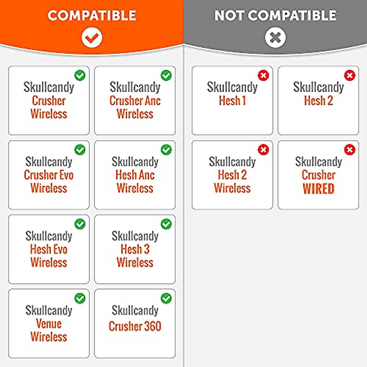 WC Wicked Cushions Extra Thick Earpads for Skullcandy Crusher/Evo/Hesh 3 Headphones & More | Improved Durability & Thickness for Improved Comfort and Noise Isolation | Black