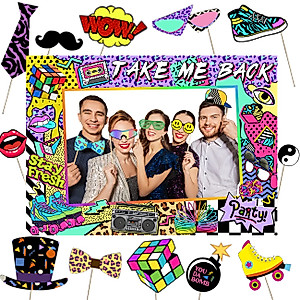 80s 90s Themed Party Decorations for Adults, 1990s Throwback Party Photo Booth Props, 80s 90s Birthday Party Picture Booth Frame and Props
