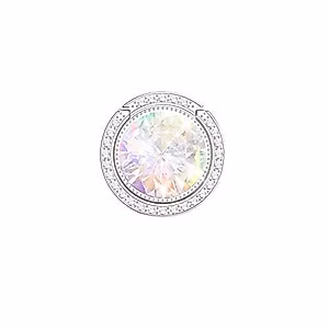 lenoup Glitter Bling Bling Phone Ring Holder,Sparkle Phone Ring Grip Artificial Diamond Stand,Rhinestone Cell Finger Ring for Phones,Pad(Silver)
