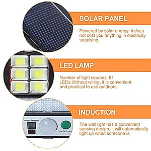 ibasenice 1 Set of Solar Sensor Wall Lamp Outdoor Street Garden Lighting Lamp for Home