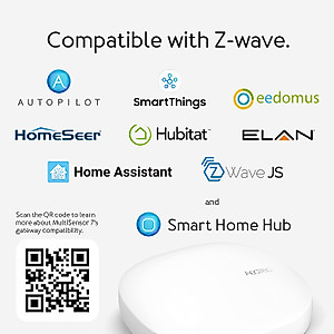 Aeotec MultiSensor 7, 6-in-1 Zwave Sensors Contains Monitor Motion, Temperature, Light, Humidity, UV, and Vibration, Z-Wave Plus, Gen7, S2, SmartStart Enabled, Compatible with Zwave Hub Smartthings