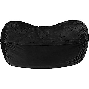 Amazon Basics Memory Foam Filled Bean Bag with Microfiber Cover, Lounger-6', Black, Solid