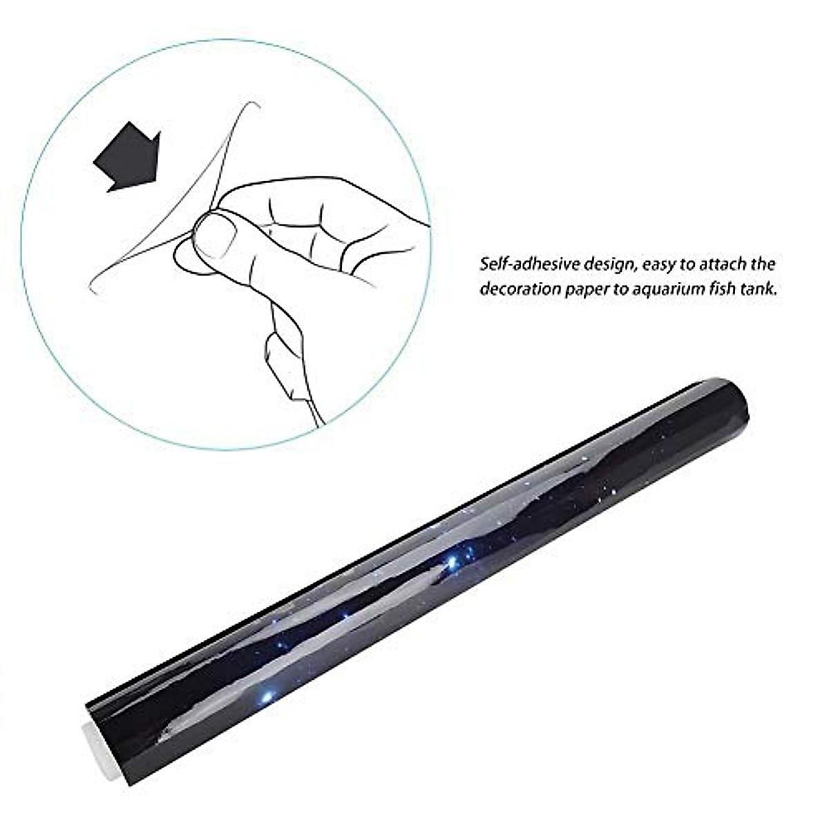 FILFEEL Aquarium Background Fish Tank Decorations Pictures PVC Adhesive Poster Stars Style Backdrop Decoration Paper Cling Decals Sticker(61 * 30cm)