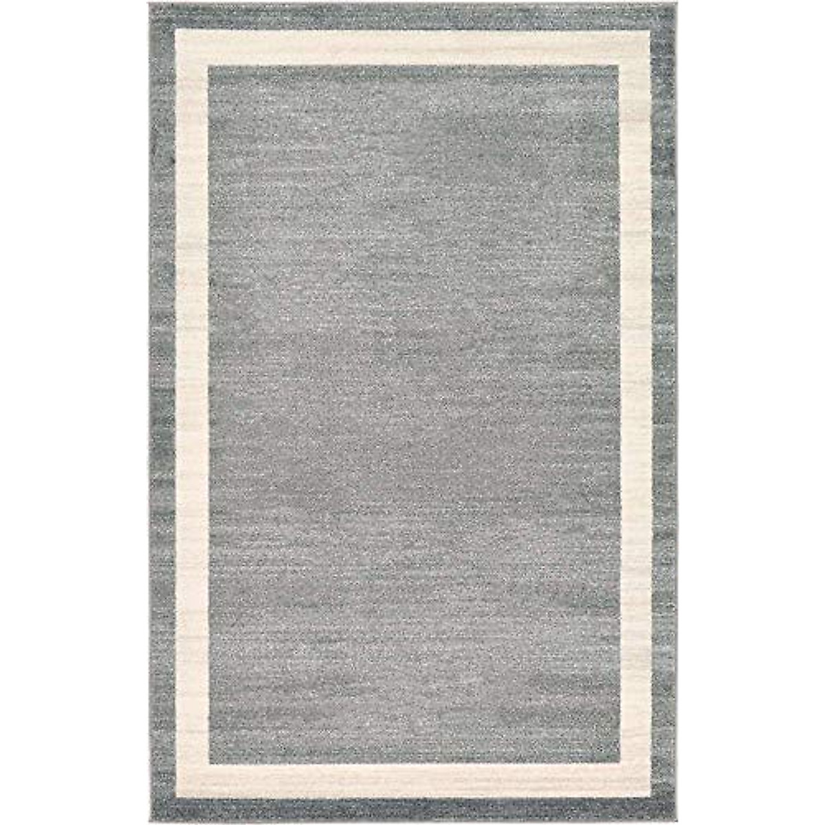 Unique Loom Del Mar Collection Area Rug-Transitional Inspired with Modern Contemporary Design, Rectangular 5' 0" x 8' 0", Gray/Ivory