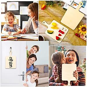 6 Pieces Mini Wooden Cutting Board with Handle Paddle Chopping Board Small Kitchen Serving Board Wooden Cooking Butcher Block for Christmas DIY Home Kitchen Cooking Vegetables Decor (9.1 x 5.5 Inch)