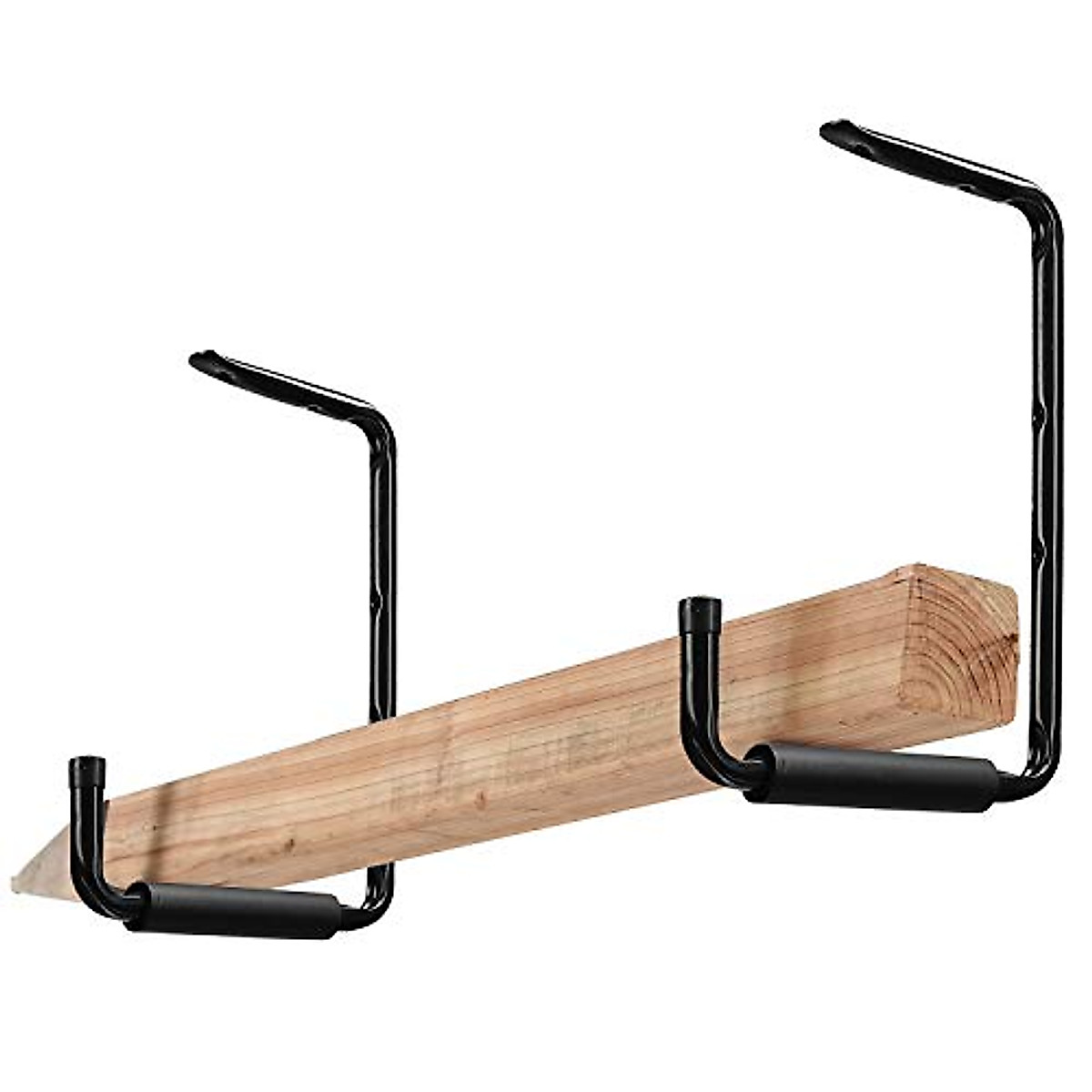 Ladder Hooks for Garage Ceiling, 15.3" Wall Mounted Garage Storage Hooks, Heavy Duty Utility Hanger for Ladder, Wood, Tools, Garden Hose and Bike(2 Pack, Black)