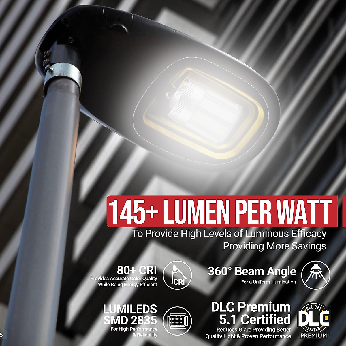 RuggedGrade 100 Watt E39 LED Corn Bulb - Aries III Series - 13,400 Lumens - 4000K - DLC 5.1 - Fanless 6KV Surge