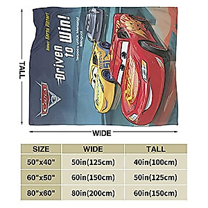 TLOVE Lightning McQueen Cars Blanket Soft Cozy Throw Blanket Flannel Blankets for Couch Bed Living Room 60x50 Inch