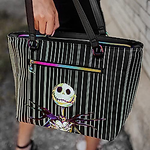 PICNIC TIME Disney Nightmare Before Christmas Uptown Cooler Tote Bag, Insulated Purse Lunch Bag for Her, Stylish Beach Bag Soft Cooler, (Black)