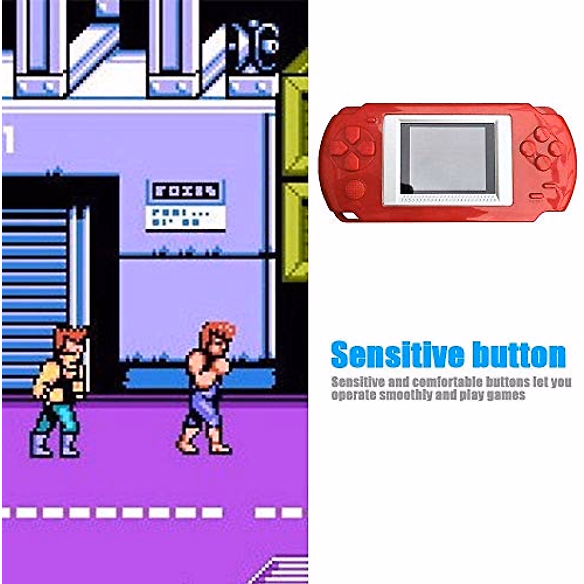 Elolicu Handheld Game Console for Kid Children, 2021 New Built in 268 Classic Retro Video Games 2 Inch Screen Portable Game Console Arcade Video Gaming Player System Best Birthday Gift for Kid (Red)