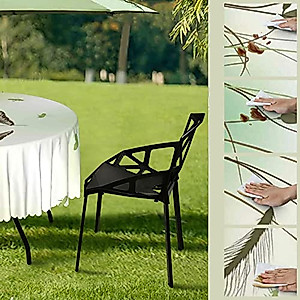Lirduipu Butterfly Pattern Round Outdoor Tablecloth,Round Tablecloth with Umbrella Hole and Zipper for Patio Garden,Waterproof Spill-Proof,for Patio Table with Umbrella Hole(72" Round,Green)