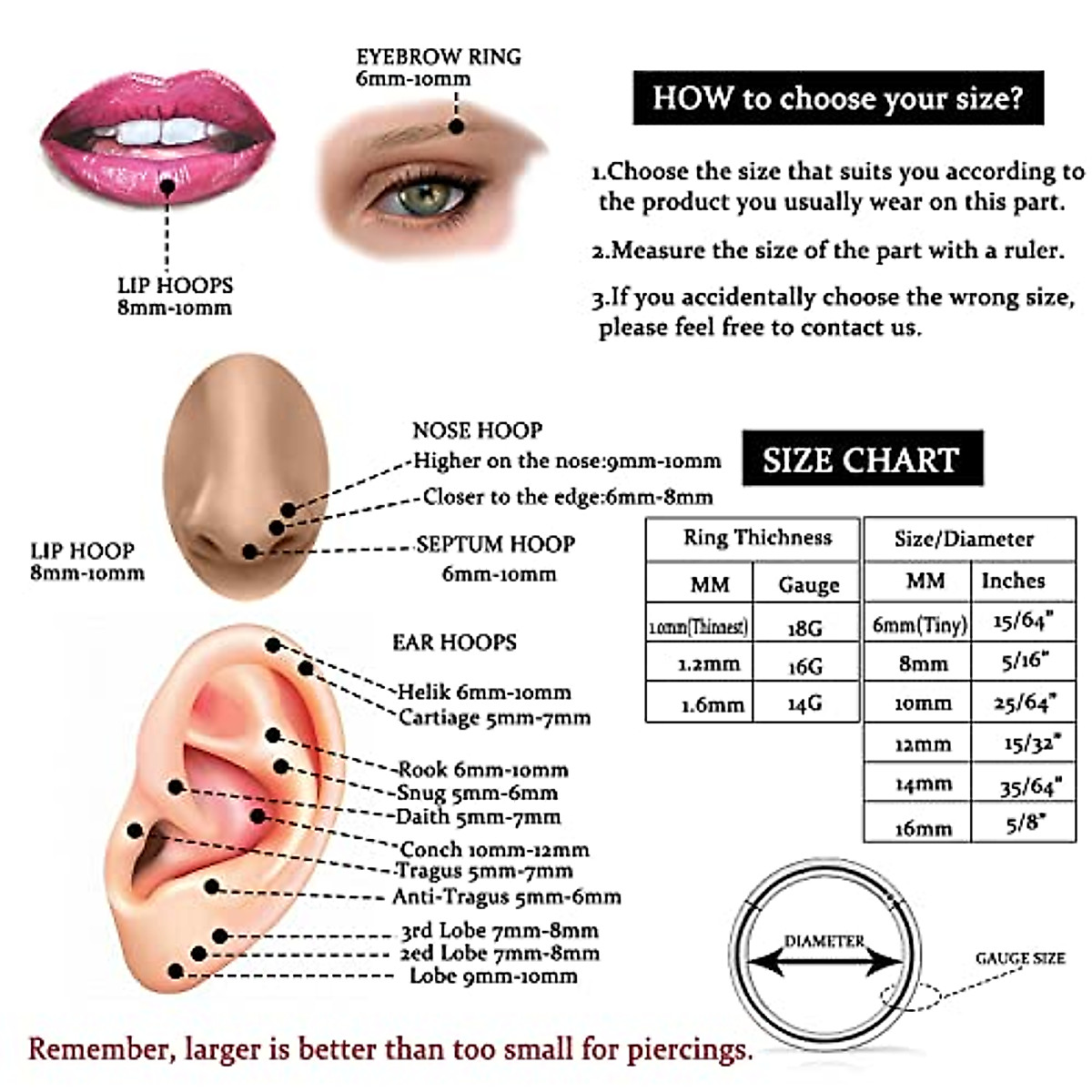 Vsnnsns 16G Stainless Steel Hinged Segment Clicker Nose Rings Hoops Septum Jewelry Lip Ring Hoop Cartilage Tragus Conch Helix Rook Hoop Earrings Piercing Jewelry for Women Men 10MM Mix Colro 16 Gauge