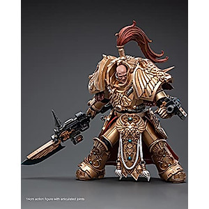 Pipigirl JoyToy Warhammer 40K Space Marine Genuine License 1/18 Soldier, Adeptus Custodes Shield-Captain in Allarus Terminator Armour, 4inch Models Action Figures Kits (Hydon Seronis)