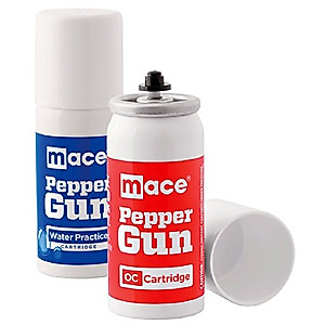 mace unisex adult (2) Brand Pepper Gun Cartridge Refills One OC Pepper One Water Trainer, Red/Blue, 28 Gram US