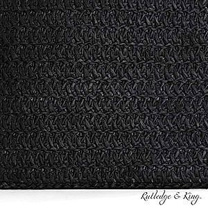 Rutledge & King Straw Bag - Tote Bag - Beach Bag - Large Tote Bag (1 pack, Black)