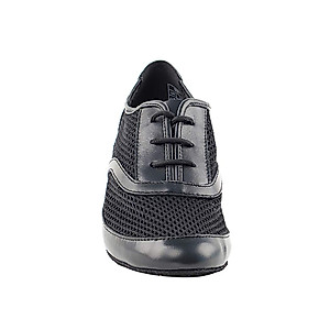 Very Fine Shoes Ladies' Practice & Cuban Heel Competitive Dancer Series CD1108 Black Leather (9.5)