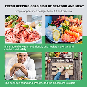 DOITOOL 1pc Dry Ice Tray Slate Round Cheese Board Sushi Board Dinner Fish Plate Sushi Serving Plates Caviar Bowl Wooden Utensils for Eating Sushi Tray Melamine Japanese-style Lobster Plate